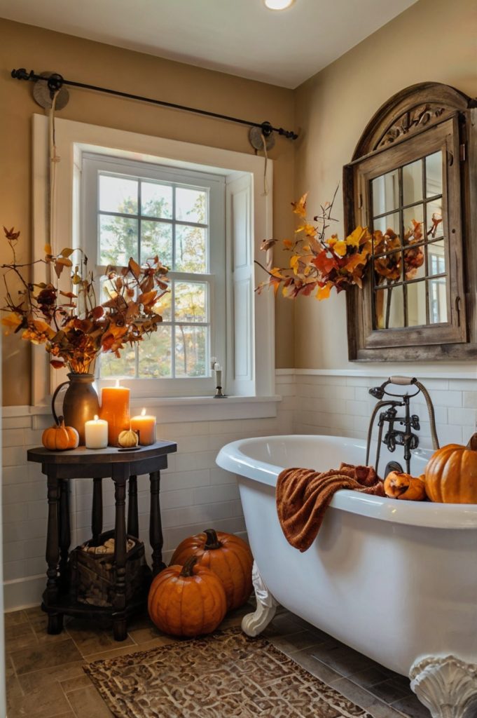 Transform Your Bathroom with Creative Fall Decor - Her Home Decorations